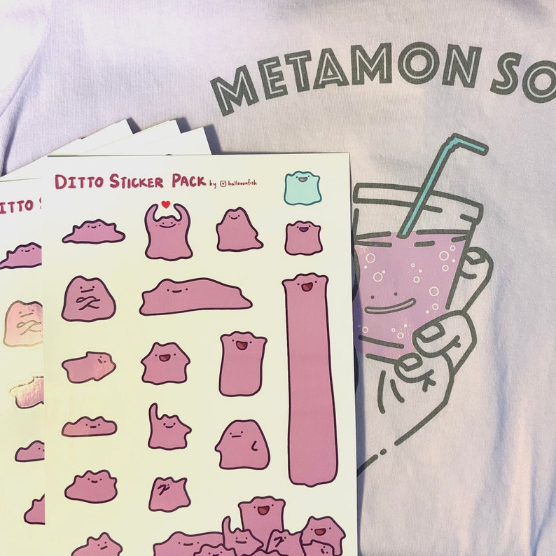 Ditto Pokemon Sticker Pack | Etsy