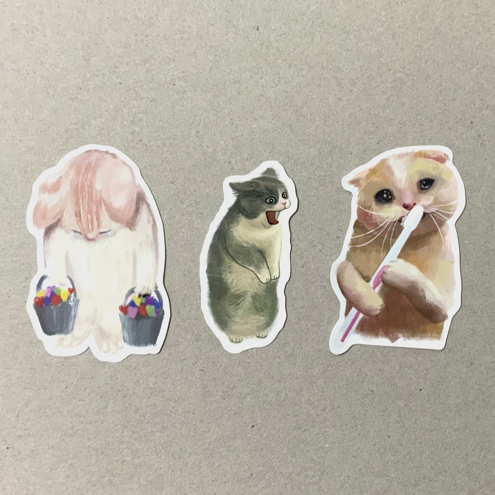 Sad Cat Meme Sticker Set - Etsy