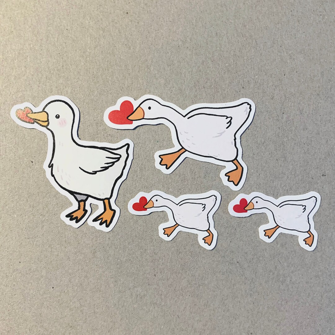 Goose Stealing Heart Sticker / Love / Valentines - Etsy