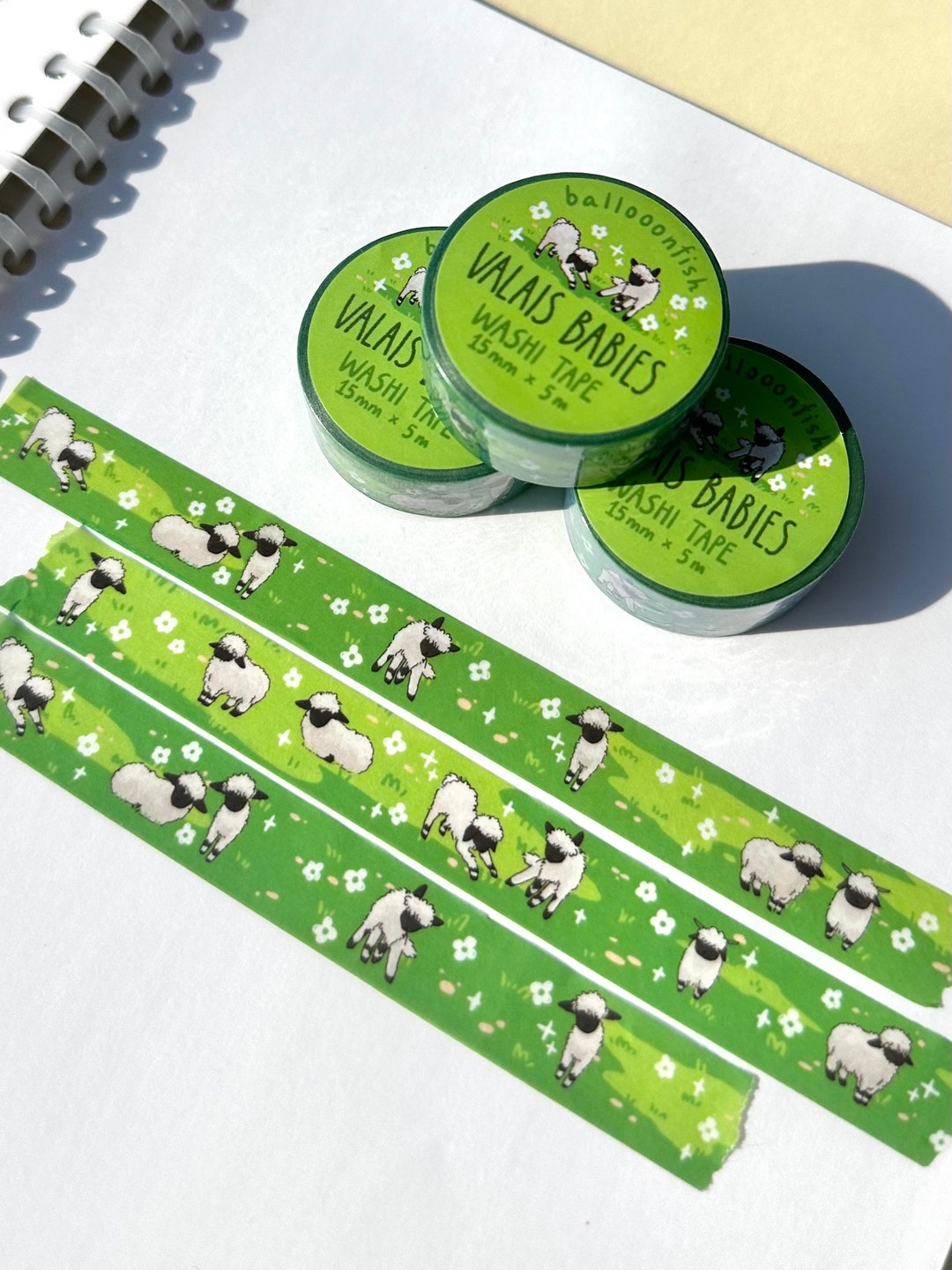 Valais Blacknose Sheep Washi Tape, Cute Journal Masking Tape - Etsy