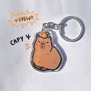 Cute Capybara Acrylic Charm / Keychain - Etsy