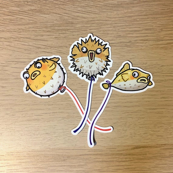Balloonfish Sticker / Pufferfish Sticker / Blowfish Sticker / - Etsy UK