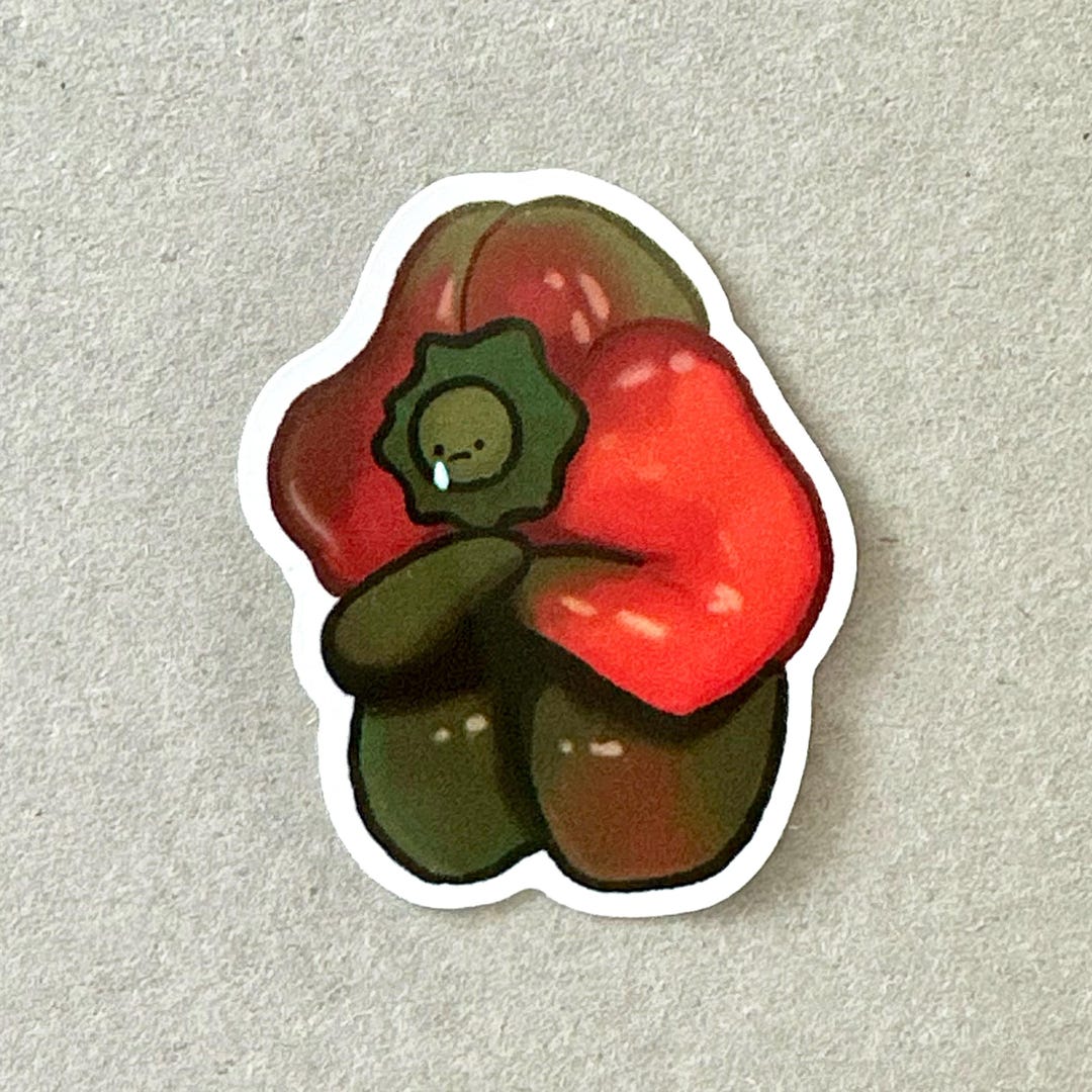 Crying Bell Pepper Sticker / Emo Veggie Meme - Etsy