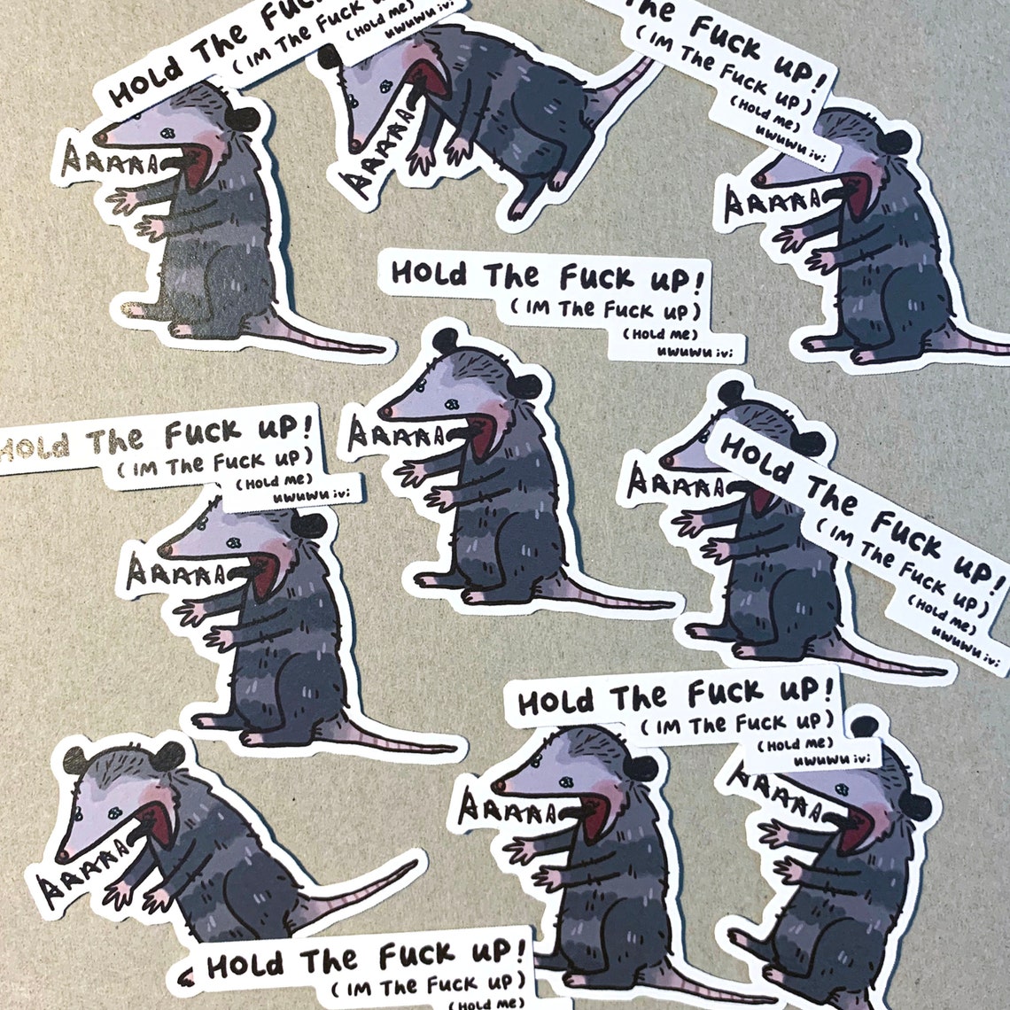 Screaming Possum Sticker / Trash Possum / Possum Meme / - Etsy