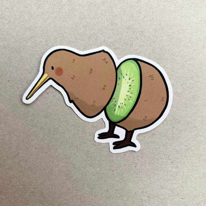Kiwi Bird Sticker / Kiwi Fruit Sticker / Kiwi Pun | Etsy