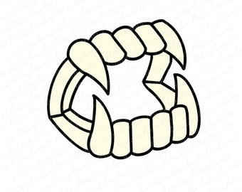 Vampire Fangs Stained Glass Pattern. PDF FILE. Halloween. Digital ...