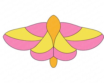 Rosy Maple Moth Stained Glass Pattern - Etsy