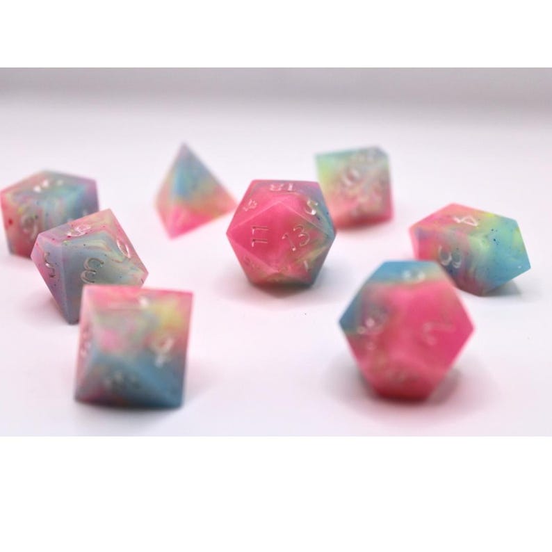 Custom Handmade Polyhedral Dice Set: Sharp Edge Resin RPG Dice - Etsy