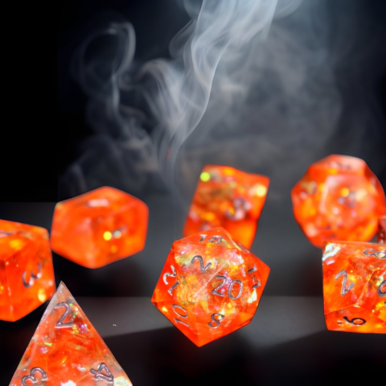 Custom Handmade Polyhedral Dice Set: Sharp Edge Resin RPG Dice - Etsy