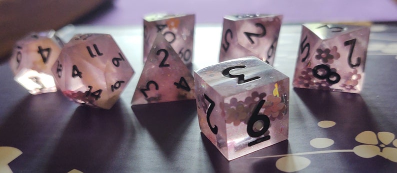 Custom Handmade Polyhedral Dice Set: Sharp Edge Resin RPG Dice - Etsy