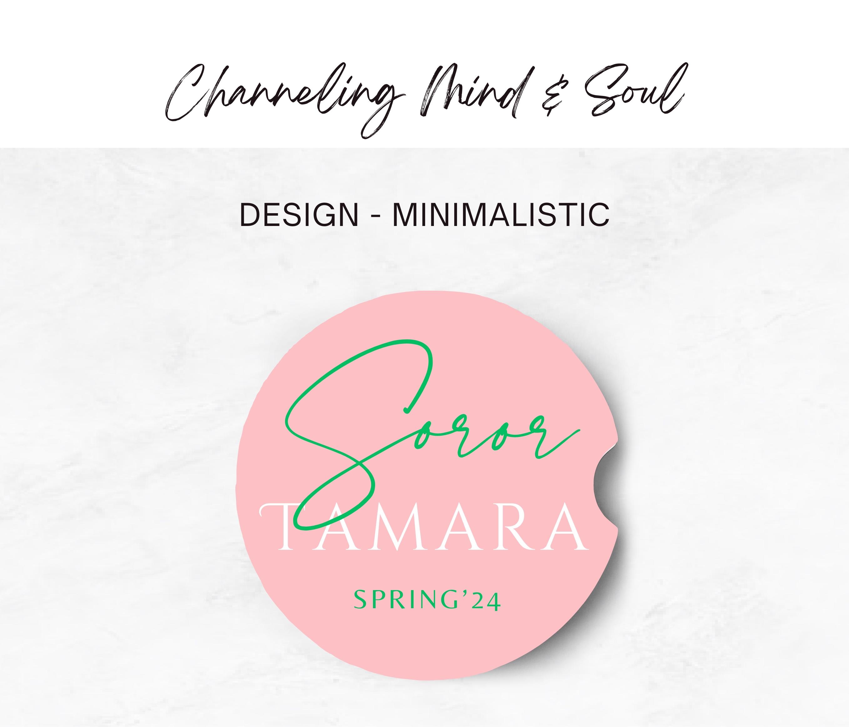 Pink and Green Greek Car Coaster | Greek Swag | Personalized Car ...