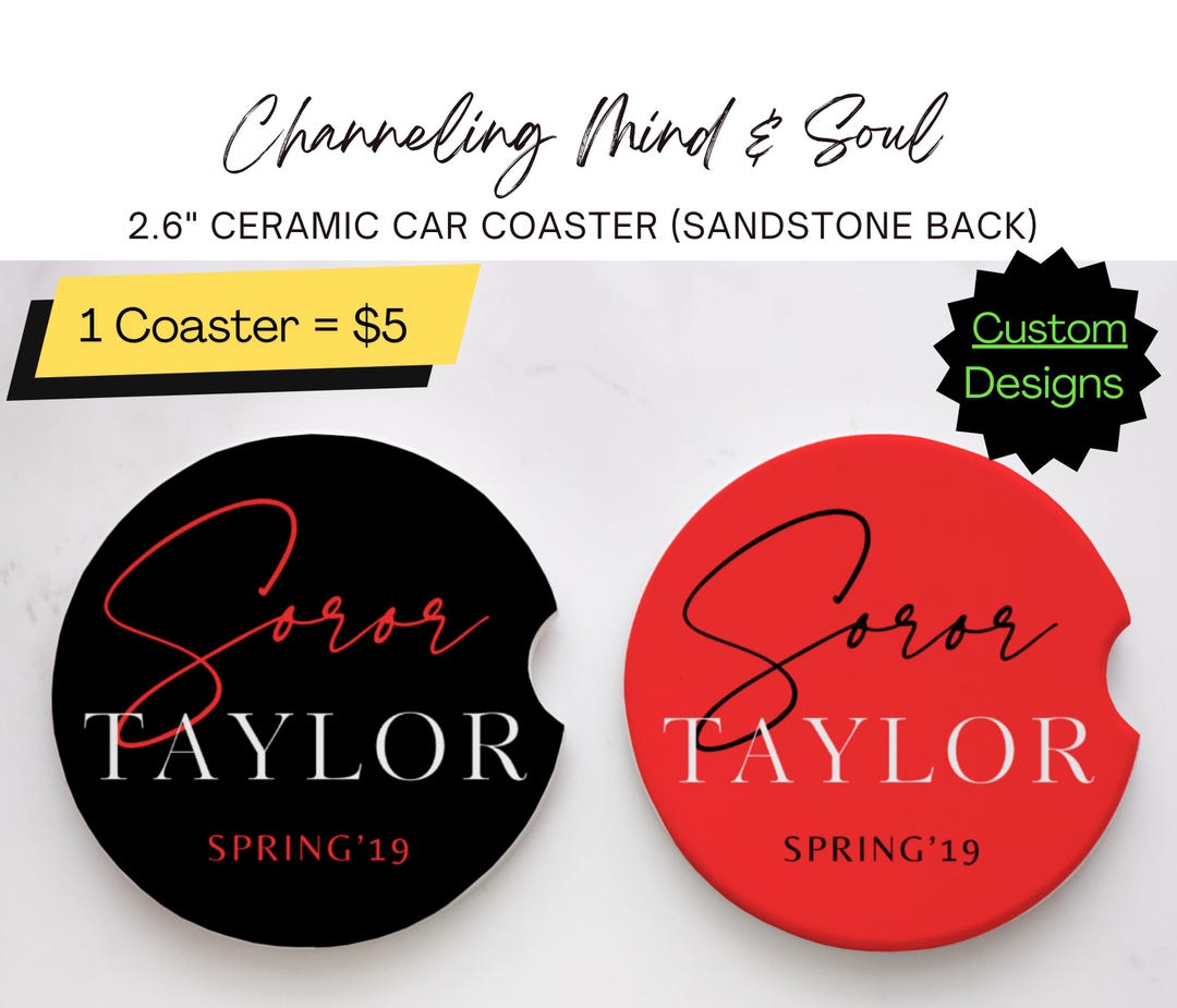 Red and Black Greek Car Coaster | Greek Gifts | Personalized Car ...