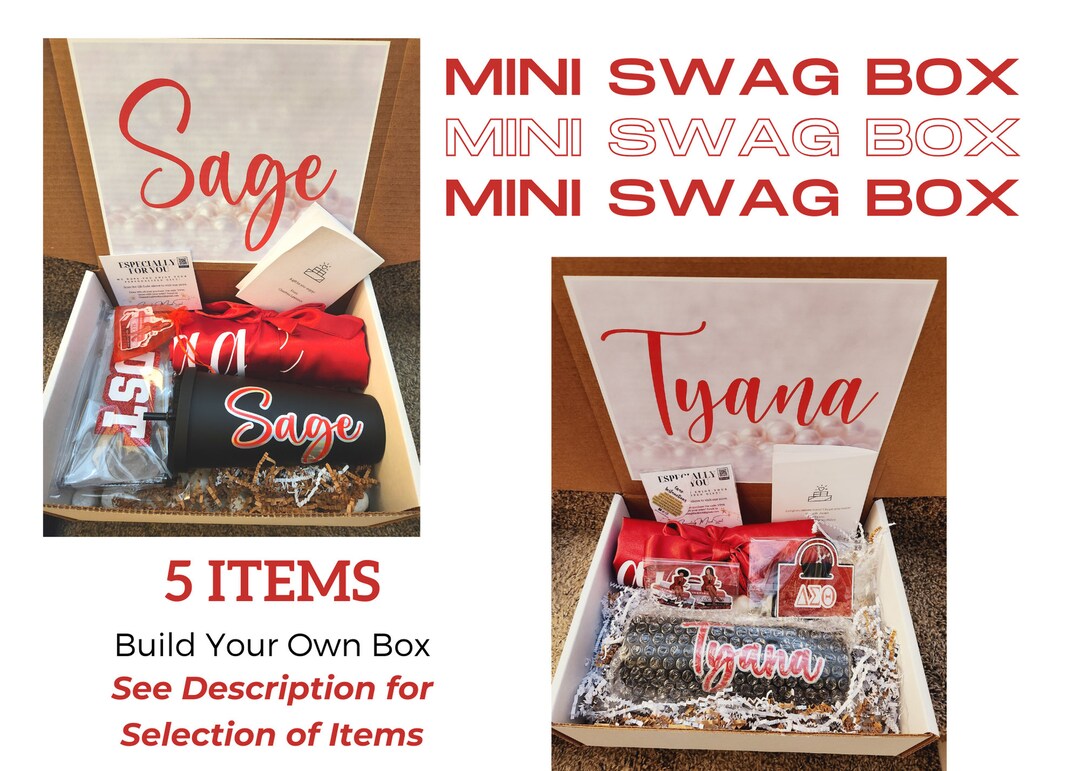 Mini Red and Black Swag Box Greek Gift Soror Gift Line Sister Gift ...