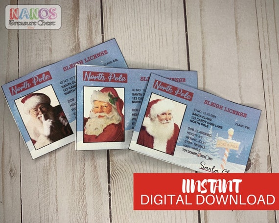 Santa ID Santa Driver's License | Etsy