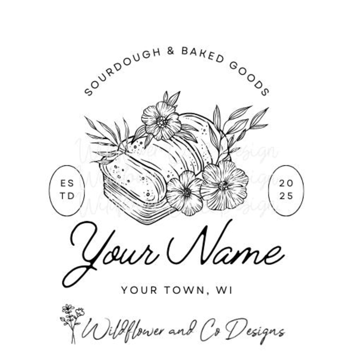 Editable Shop Logo for Sourdough, Bread, Bakery, Baked Goods, Homestead ...