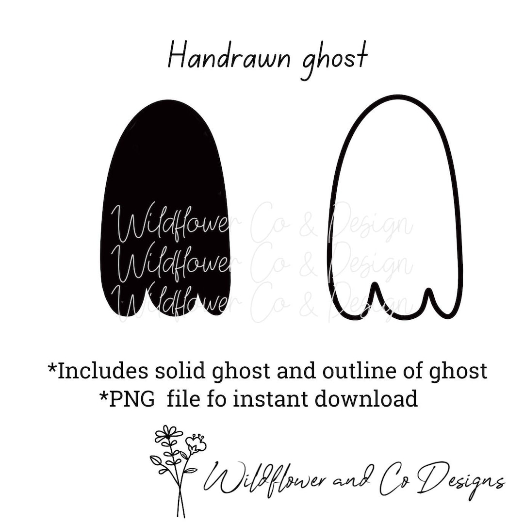Hand Drawn Ghost PNG - Spooky Cute Halloween - Fall - Autumn Decor for ...