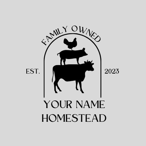 Editable Cow Pig & Chicken Logo, Farm, Farming, Beef, Dairy, Hay ...