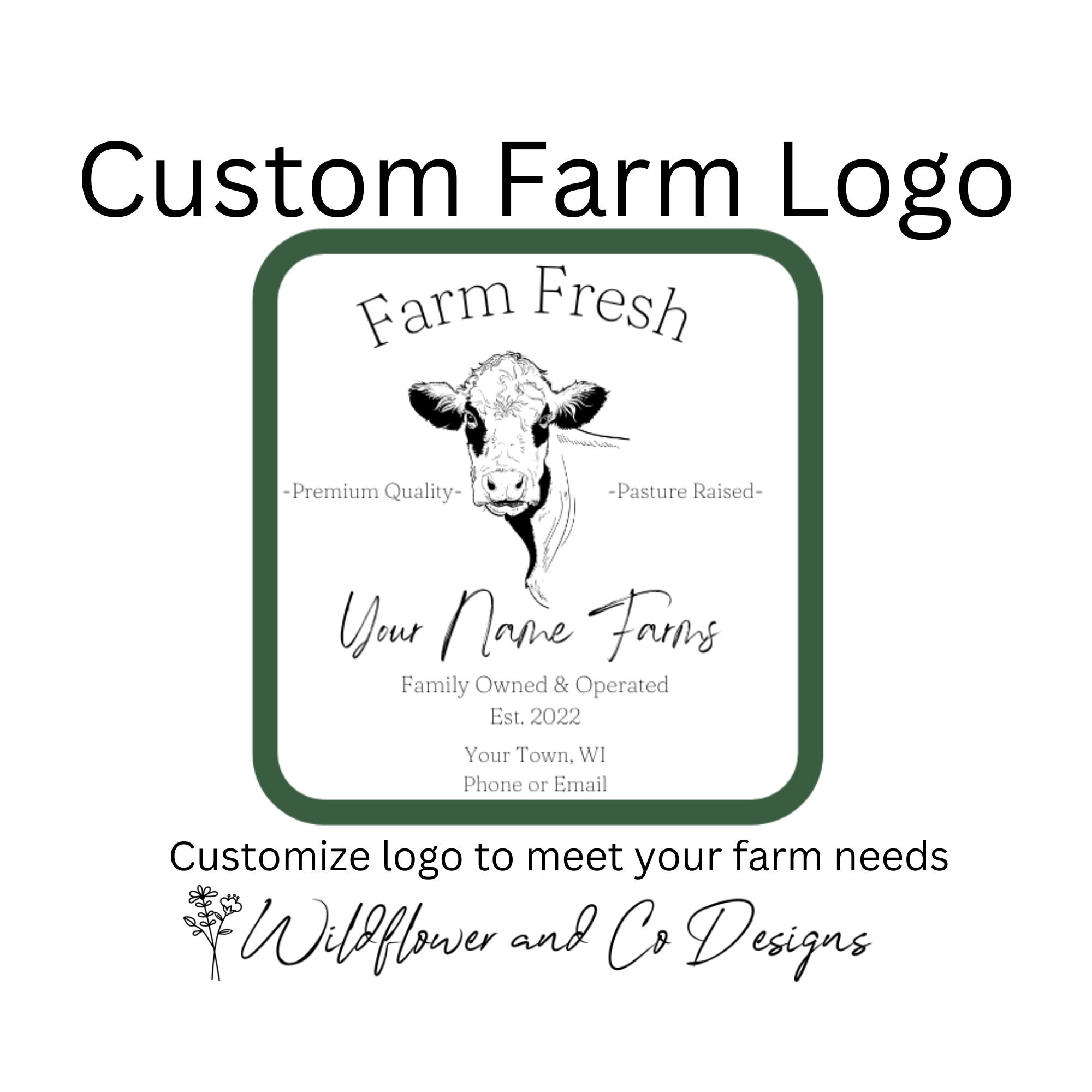 Editable Cow Logo, Farm, Farming, Beef, Dairy, Hay, Cattle ...