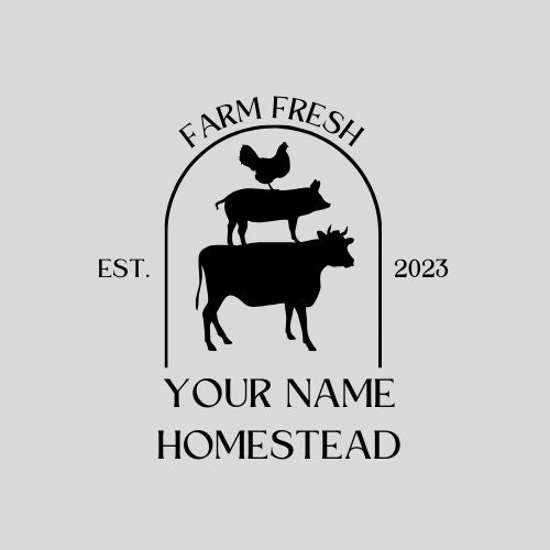 Editable Cow Pig & Chicken Logo, Farm, Farming, Beef, Dairy, Hay ...