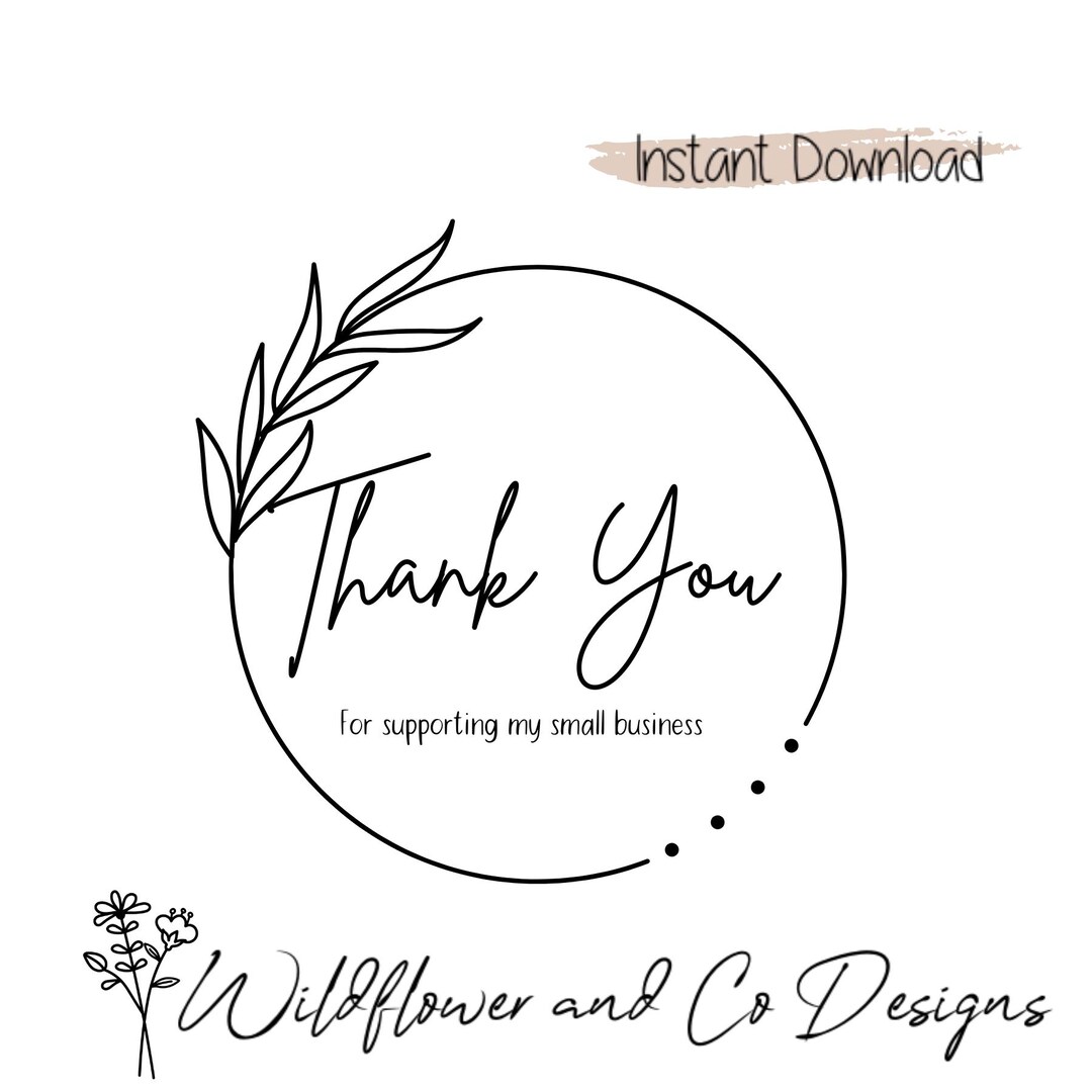 Thank You for Supporting My Small Business Circle Template for Stickers ...