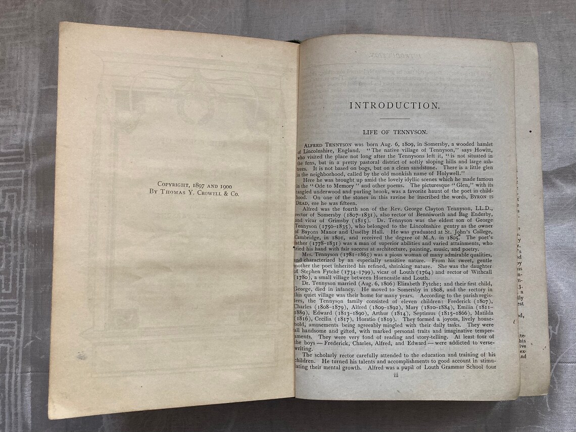 Tennysons Poems 1900 - Etsy
