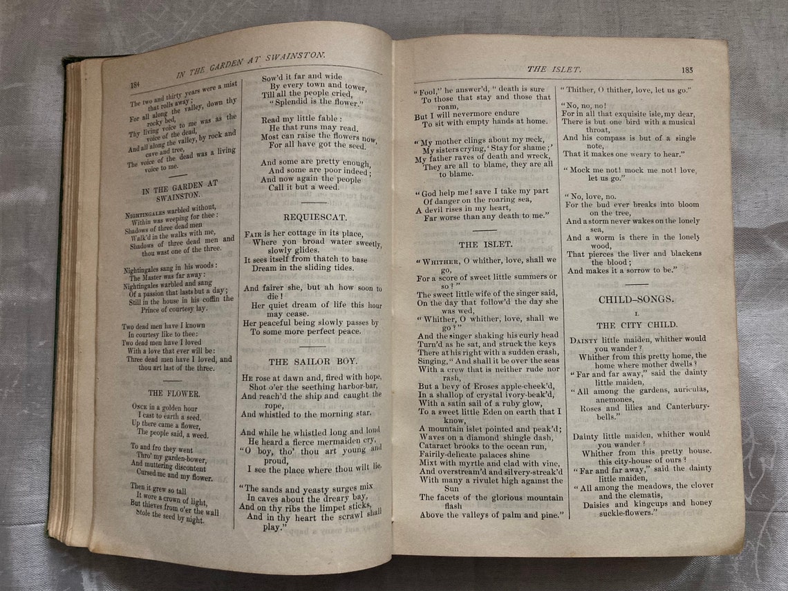 Tennysons Poems 1900 - Etsy