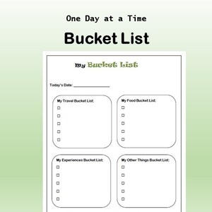 Bucket List, Printable PDF, Mental Health Printable, Mental Health ...