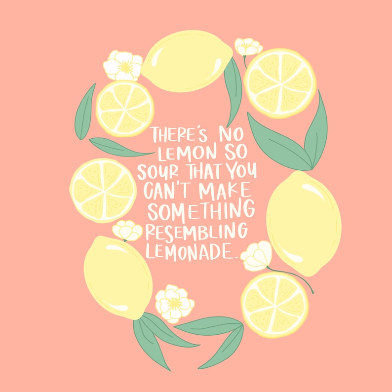 Lemonade Lemon Cute Quote - Etsy