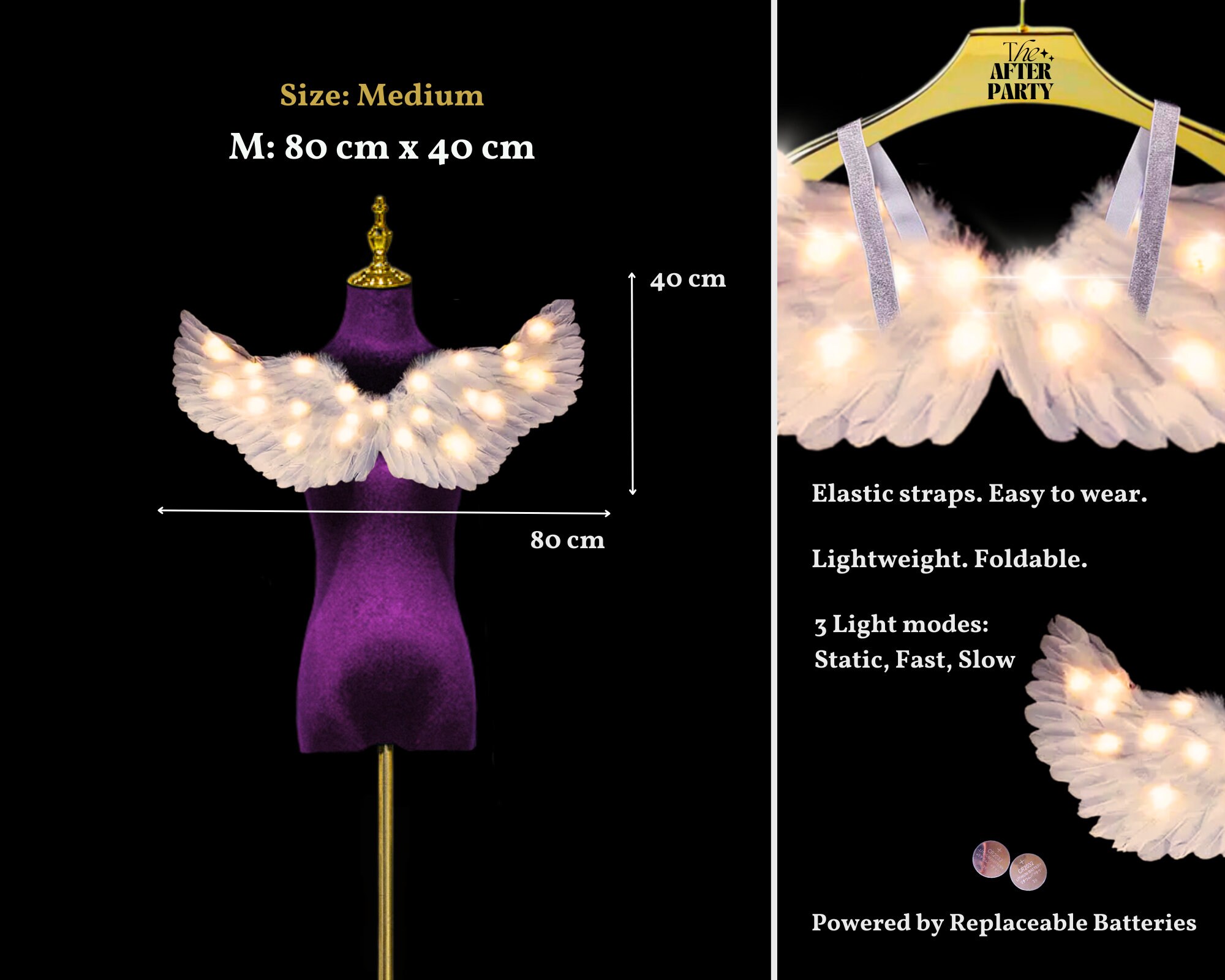 Pride Outfit Rainbow LED Angel Wings Feather Light Fairy Wings Burning ...
