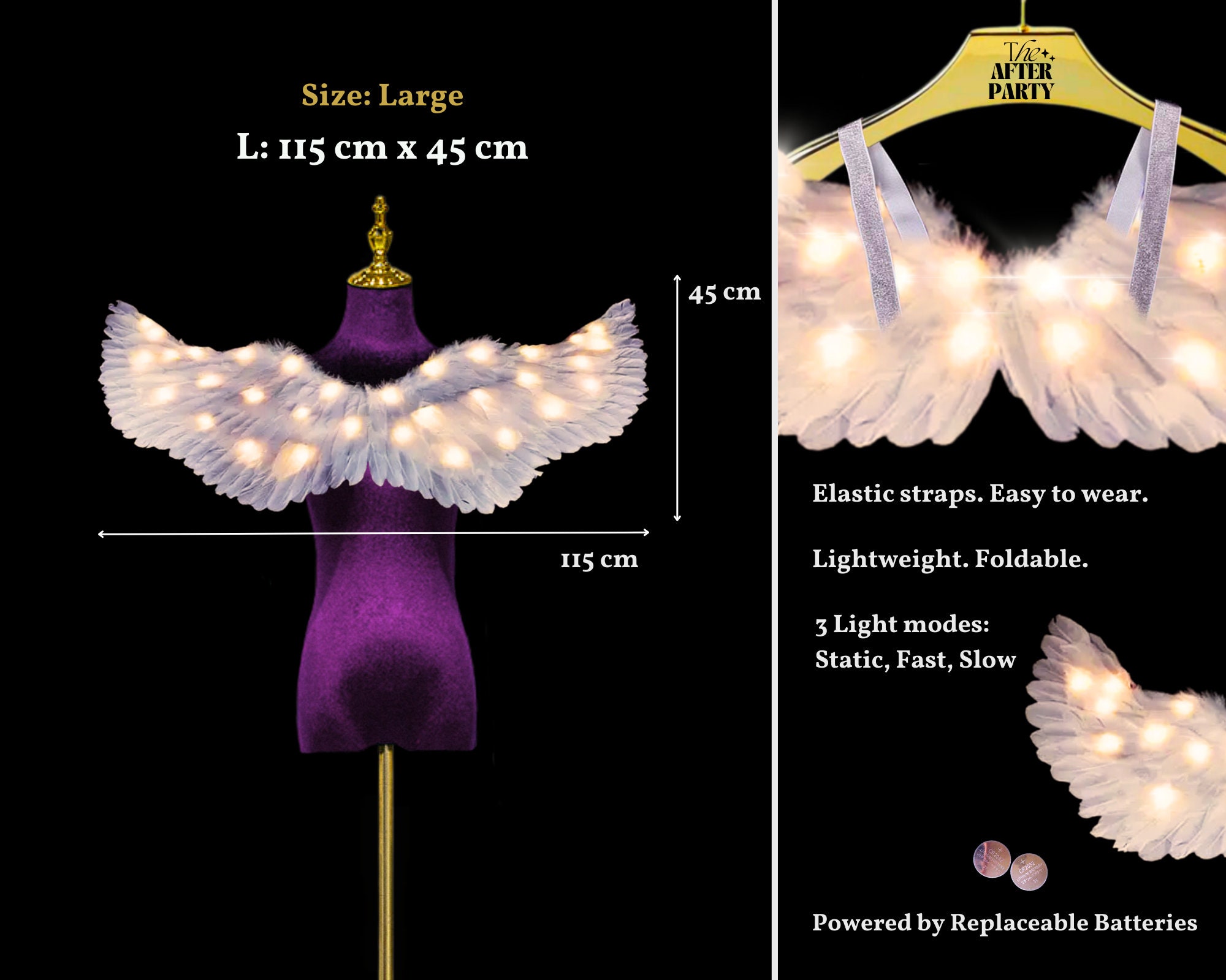 Pride Outfit Rainbow LED Angel Wings Feather Light Fairy Wings Burning ...