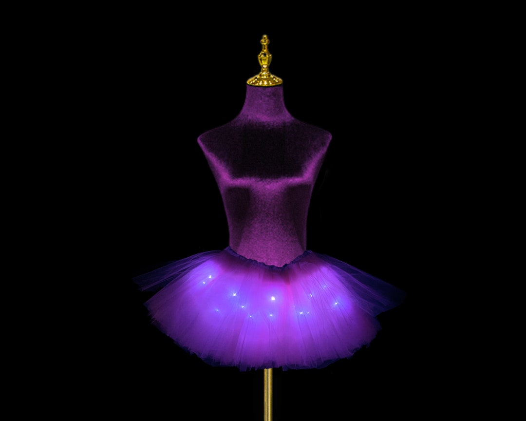 Tutu Skirt Light up Skirt LED Rainbow Ballerina Burning Man Outfit ...