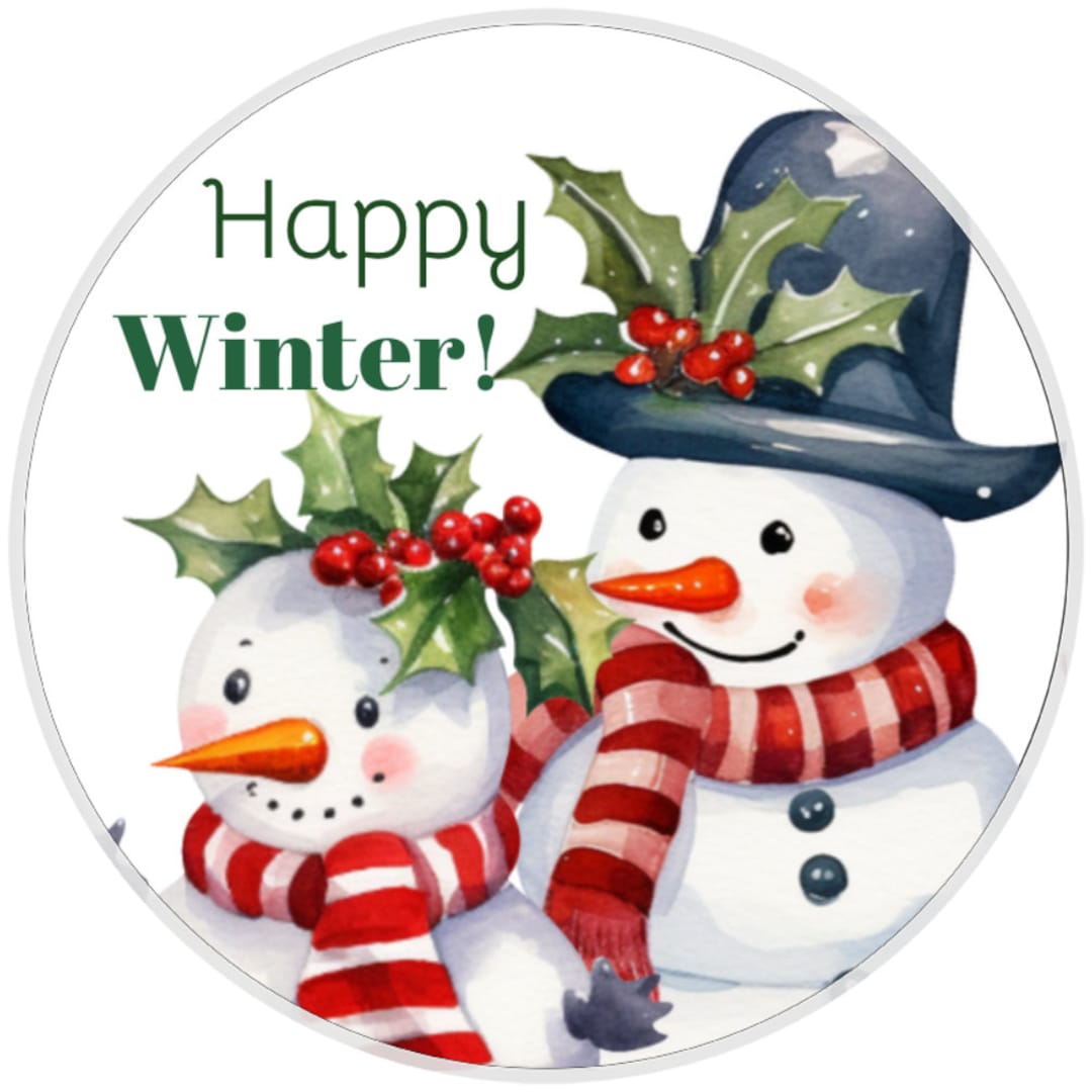 10 Snowman Happy Winter Sign, Wreath Sign, Home Decor - Etsy