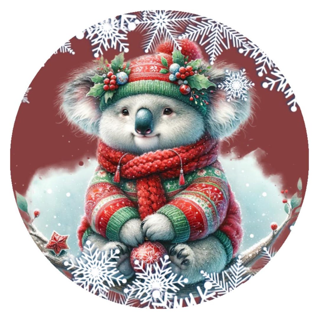10” Christmas Koala Cutie Wreath Sign, Metal Sign, Home Decor - Etsy