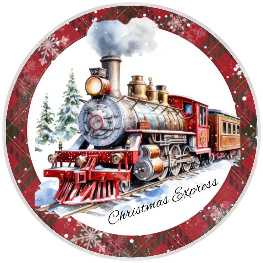 10” Christmas Express Train Sign, Halloween Wreath Sign, Home Decor ...