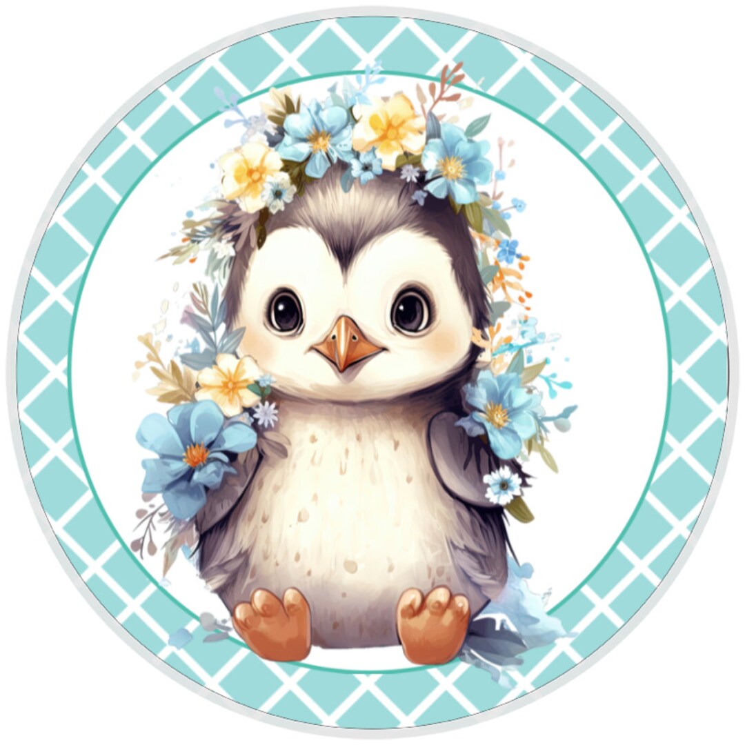 10 Floral Penguin Sign, Metal Wreath Sign, Home Decor - Etsy