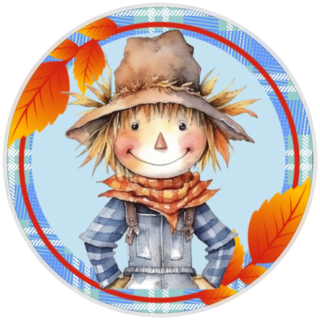 10” Plaid Scarecrow Sign, Halloween Wreath Sign, Home Decor - Etsy