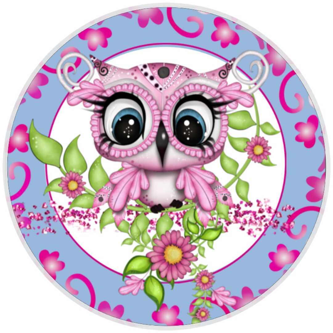 10” Groovy Floral Owl Sign, Metal Wreath Sign, Home Decor - Etsy