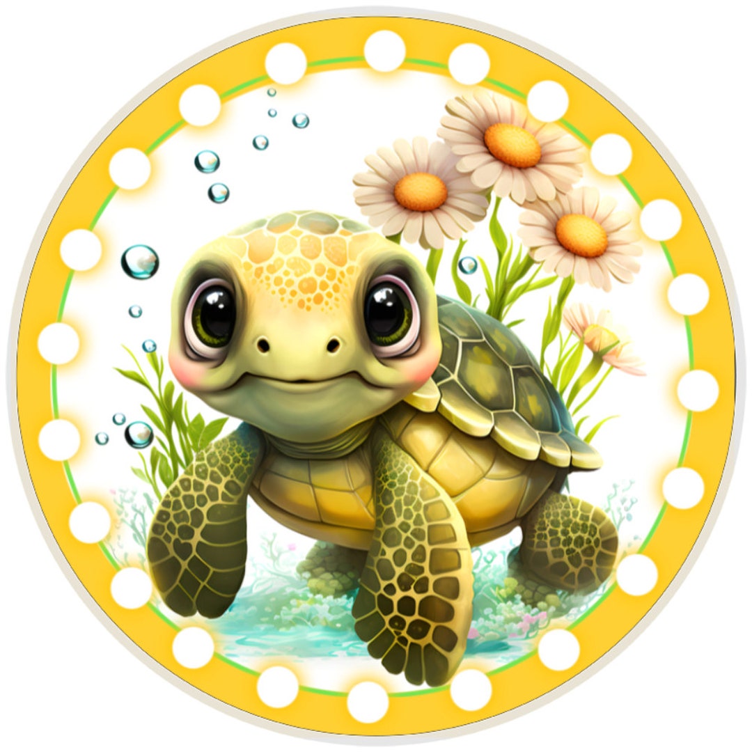 10” Turtle Floral Sign, Wreath Sign, Home Decor, Metal Sign, the Ritzy ...