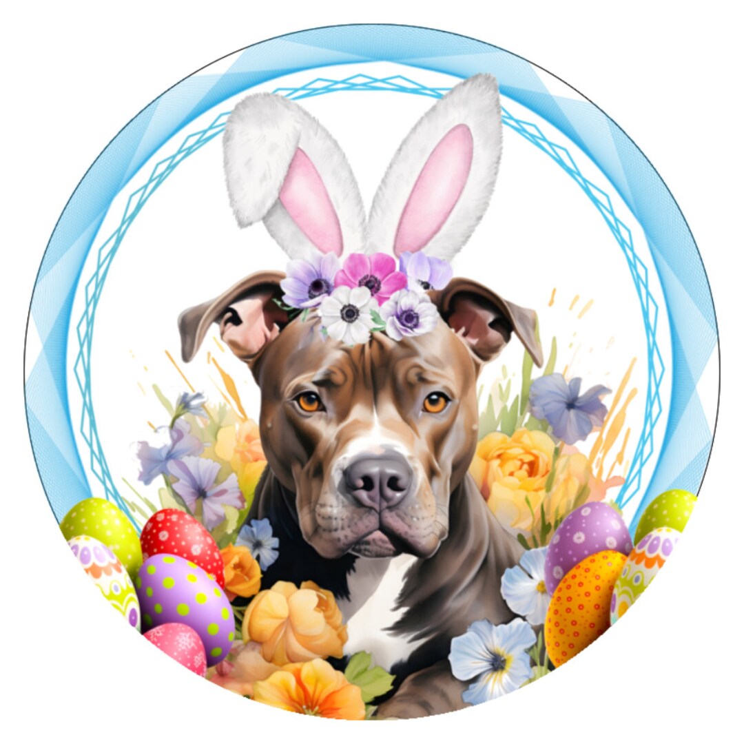 10” Pitbull Easter Dog Sign, Wreath Sign, Home Decor, Gift - Etsy