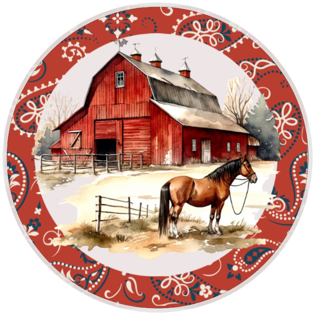 10” Country Red Barn Sign, Wreath Sign, Home Decor - Etsy