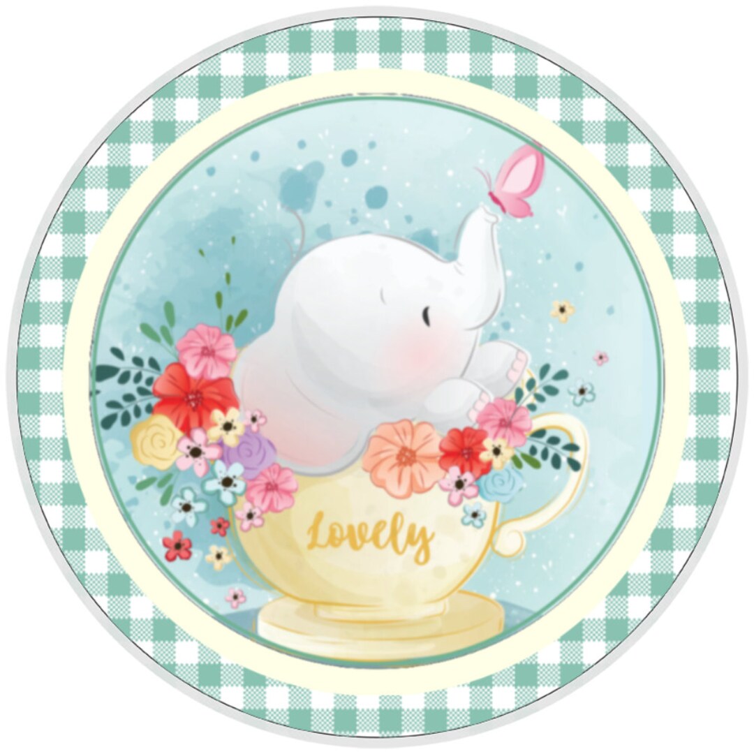 10” Elephant Teacup Sign, Wreath Sign, Home Decor - Etsy