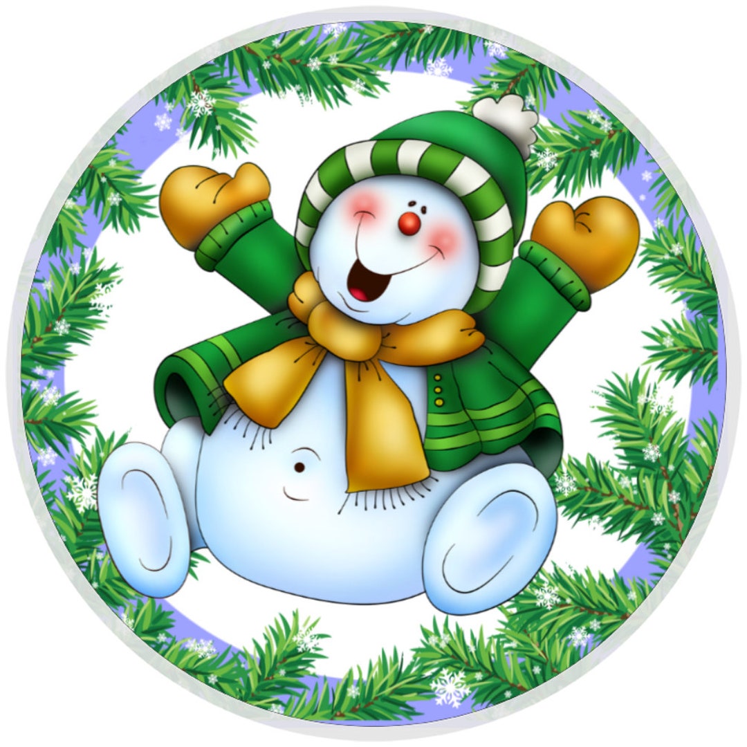 10” Happy Snowman Winter Wreath Sign, Wreath Sign, Home Decor - Etsy
