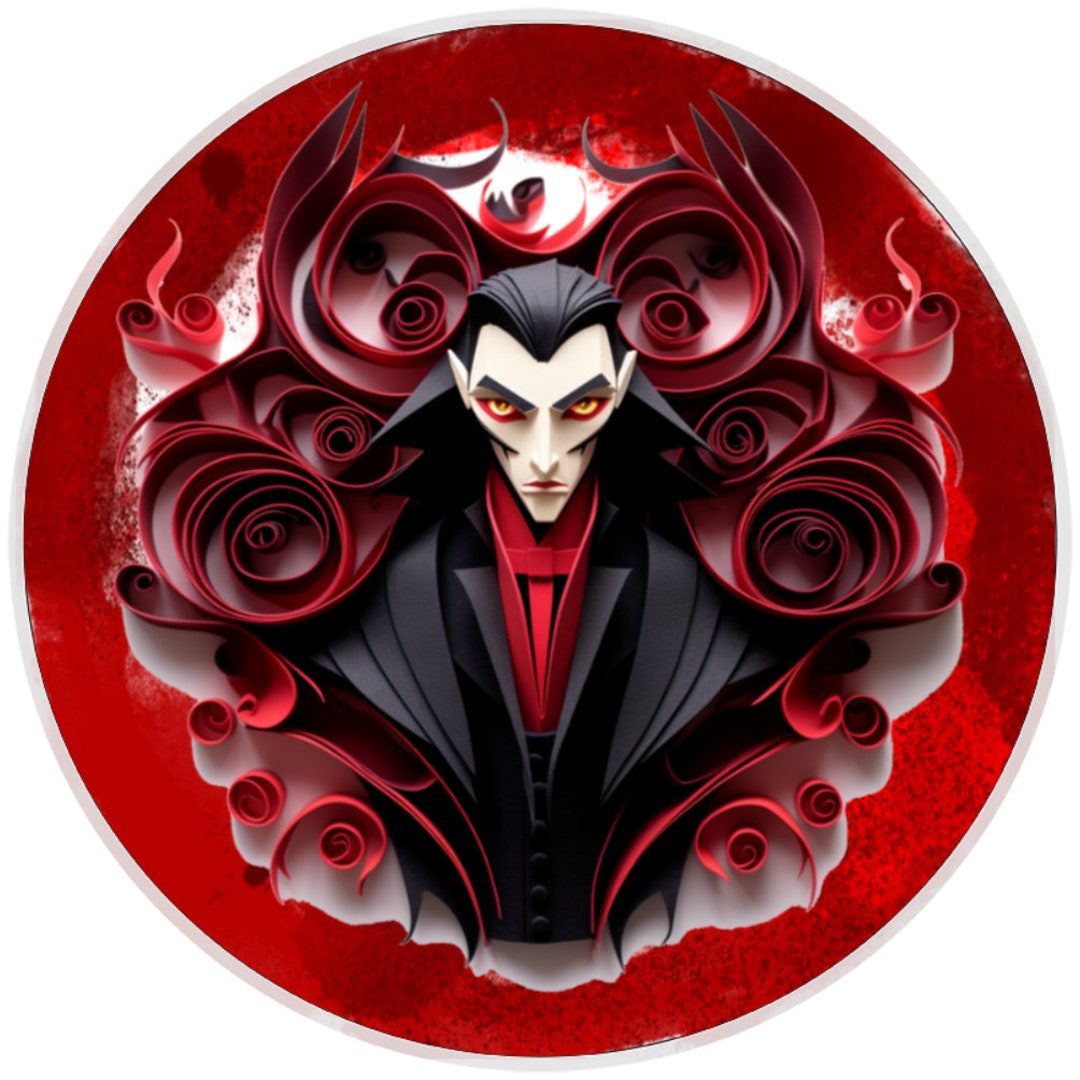 10” Vampire Dracula Quilled Look Sign, Halloween Metal Wreath Sign ...