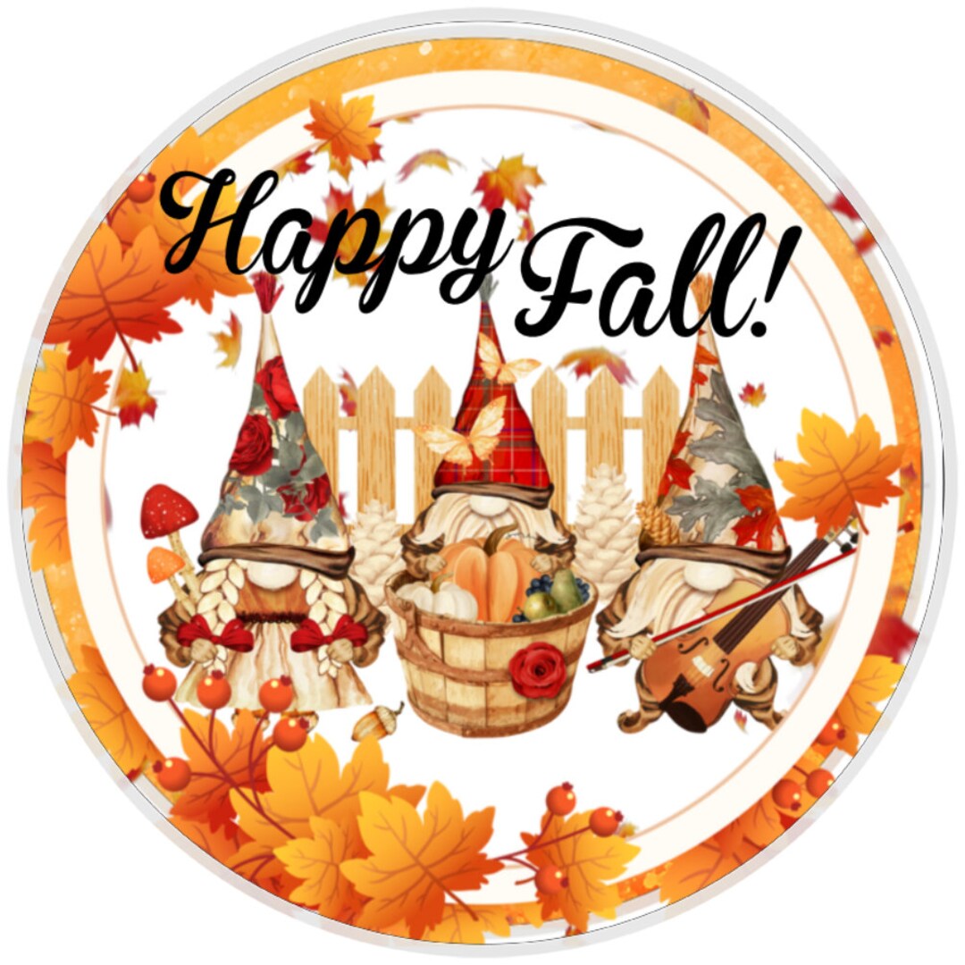 10 Happy Fall Gnome Wreath Sign, Wreath Sign, Home Decor, Metal Sign ...