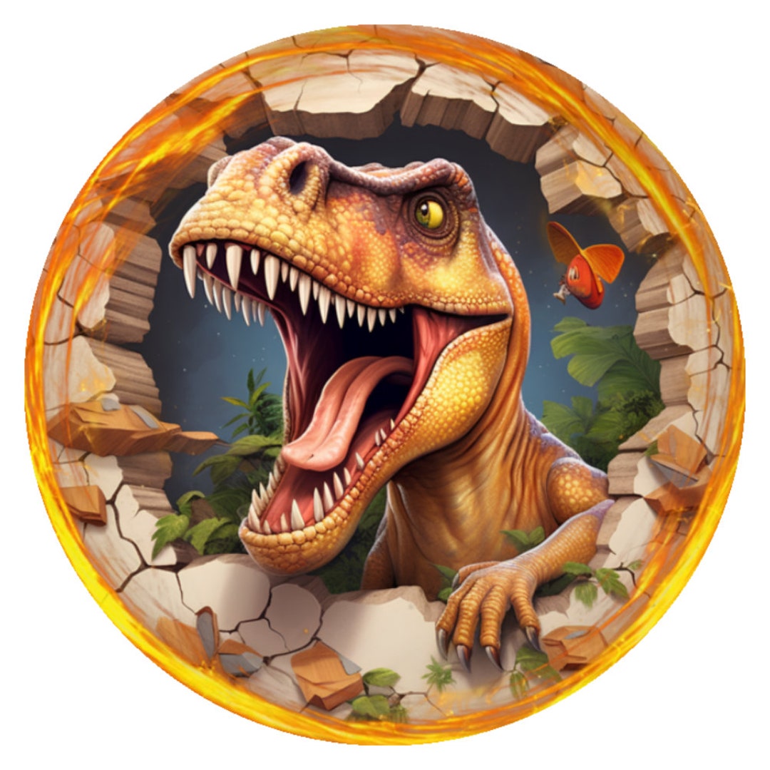 10” Dinosaur Break Through Wall Sign, Metal Wreath Sign, Home Decor - Etsy