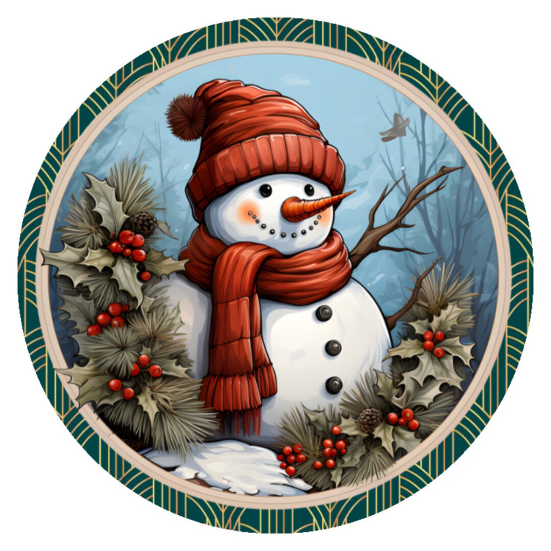 10” Country Snowman Wreath Sign, Metal Wreath Sign, Home Decor - Etsy