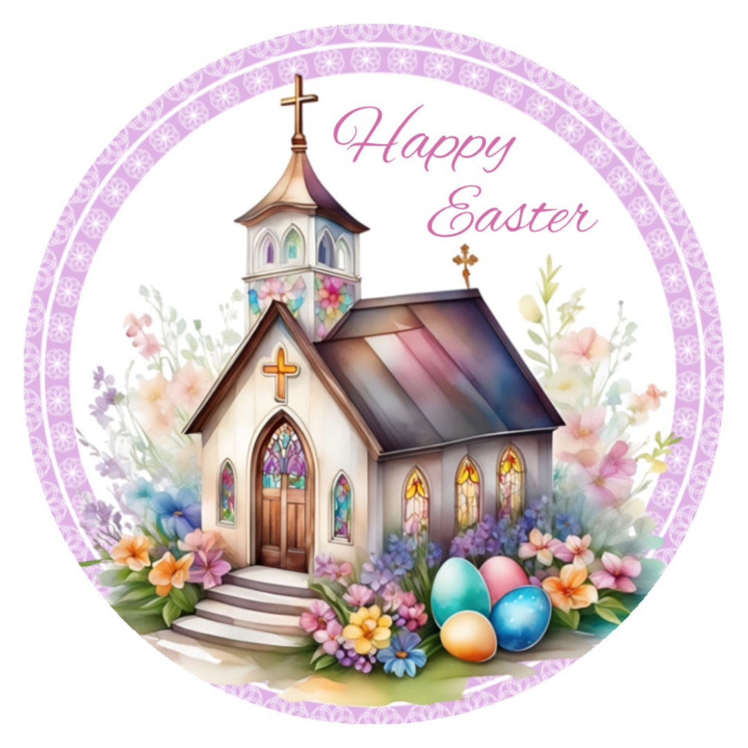 10” Church Easter Egg Sign, Wreath Sign, Home Decor, Gift - Etsy