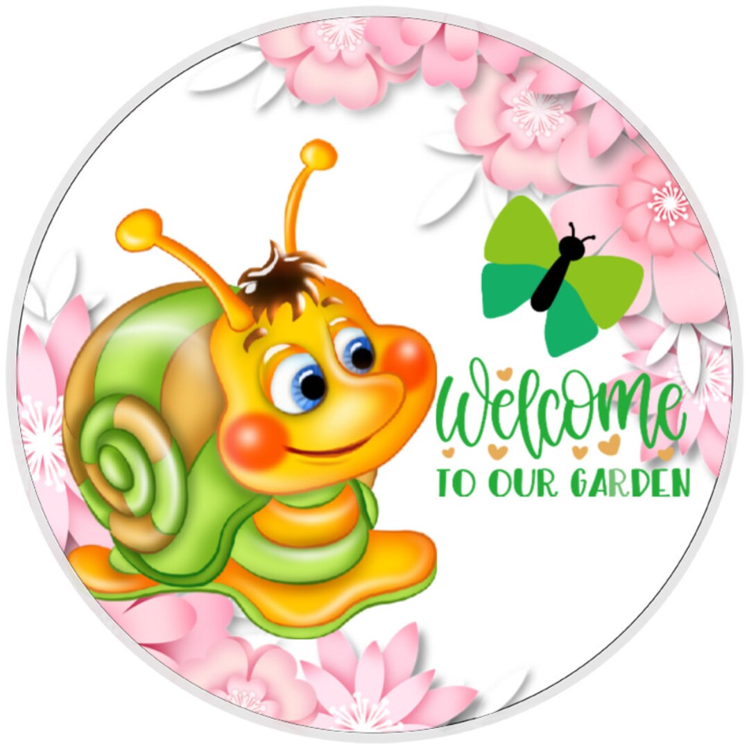 10” Garden Snail Welcome Sign, Metal Wreath Sign, Home Decor - Etsy