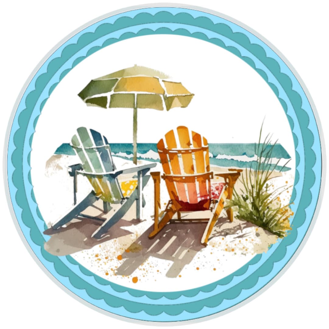 10” Beach Chair Sign, Wreath Sign, Home Decor - Etsy