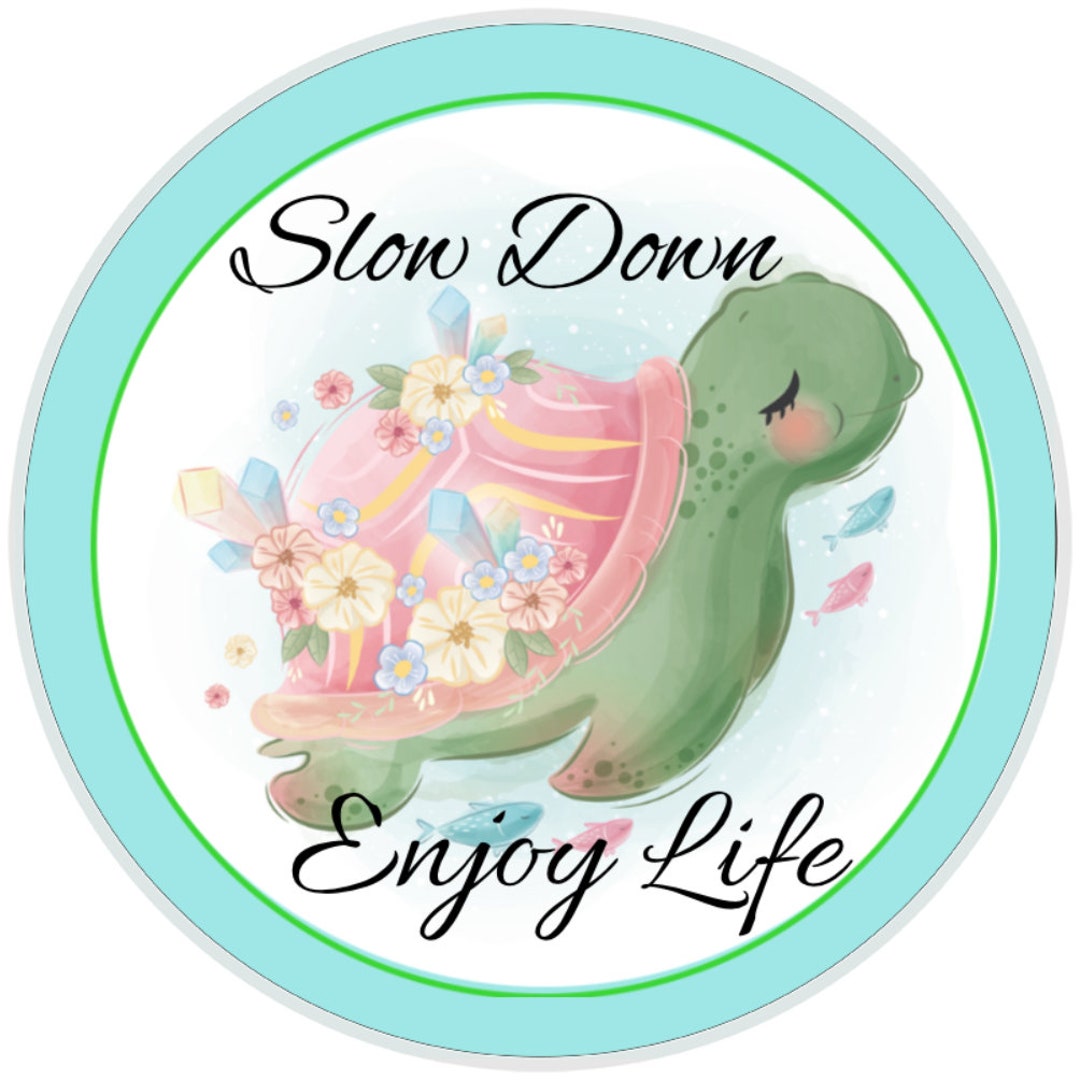 10” Slow Down Enjoy Life Floral Turtle Wreath Sign, Home Decor, the ...